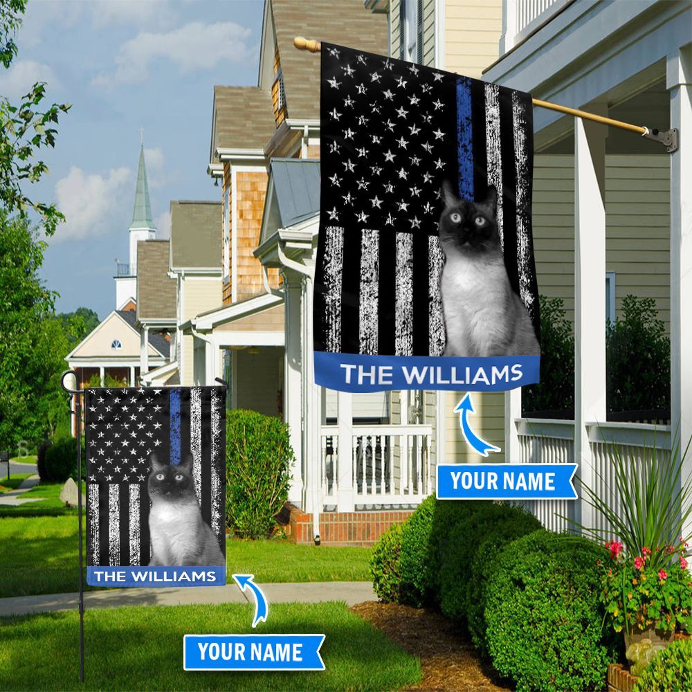 Siamese Cat Police Personalized Flag - Custom Cat Garden Flags - Cat ...