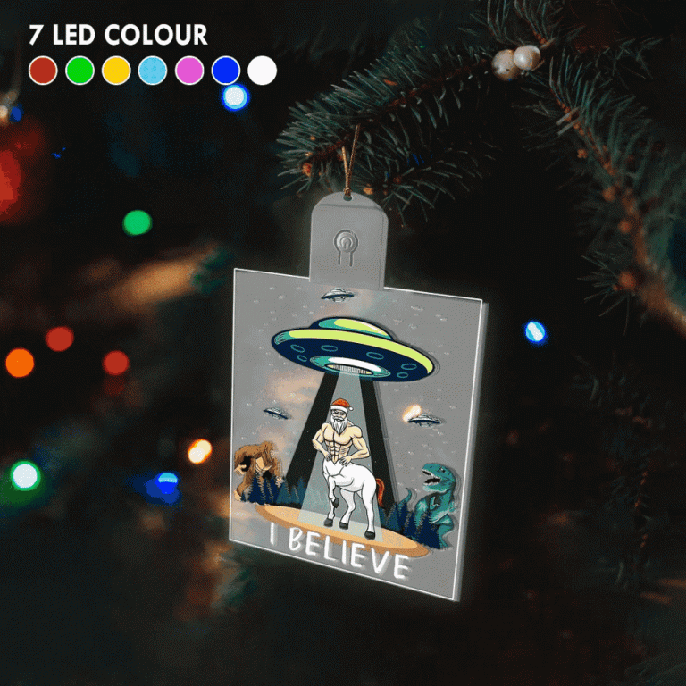 Believe Santaur Bigfoot Dinosaur Alien UFO Santa Centaur Fun Led ...