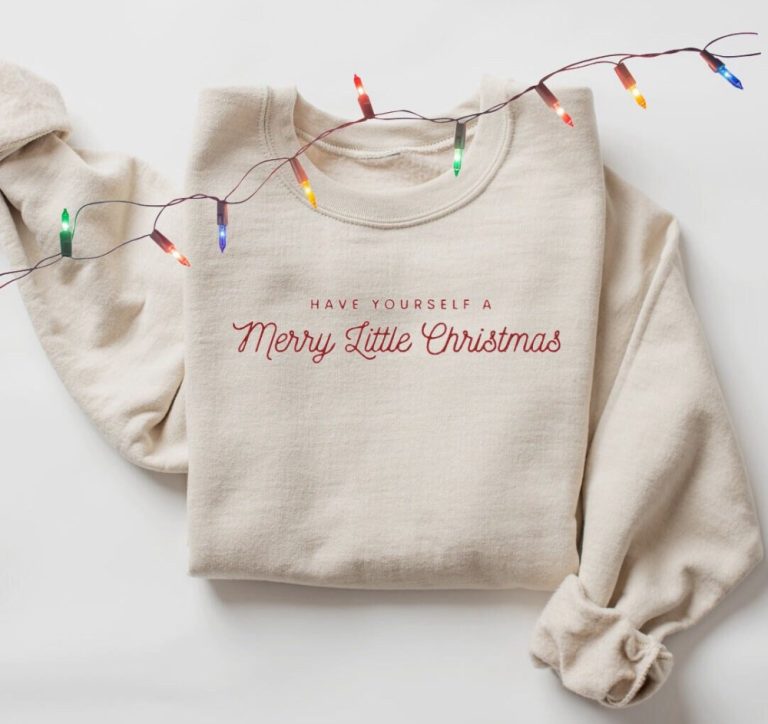 Embroidered Merry Christmas Sweatshirt, Merry And Bright Christmas ...