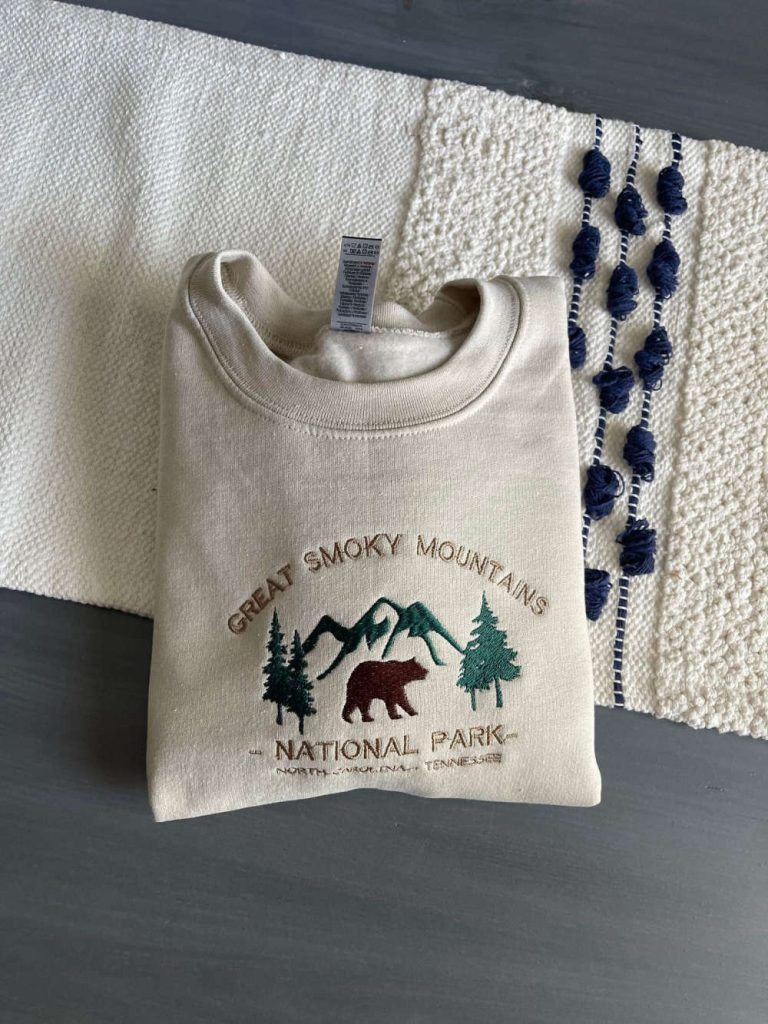 Great Smoky Mountain Embroidered Sweater 2D Crewneck Sweatshirt For Family
