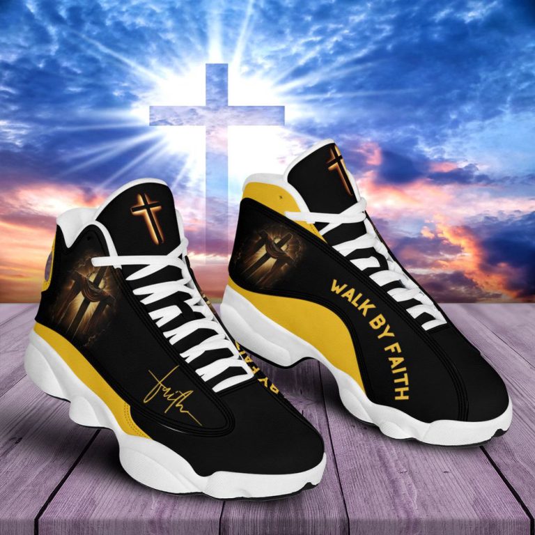 Walk By Faith Jesus Cross Basketball Shoes, Unisex Basketball Shoes For ...