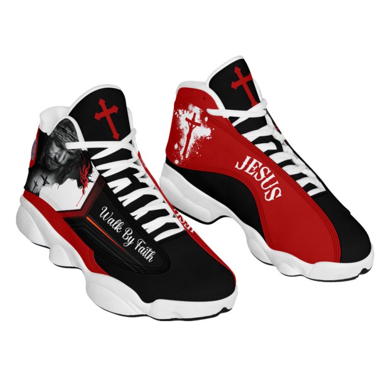 Walk By Faith Customized Jesus Basketball Shoes With Thick Soles, Gift ...