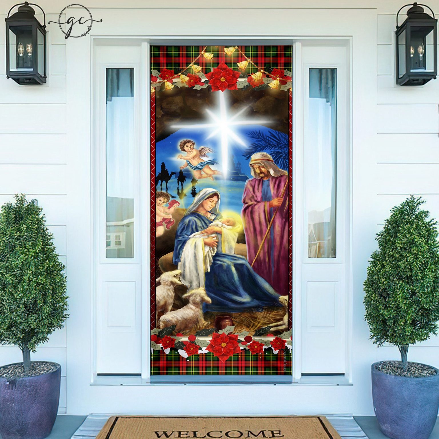 Nativity Of Jesus Door Cover, Nativity Scene Front Door Decor, Gift For ...