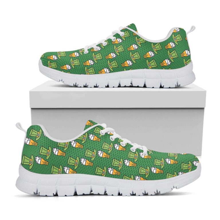 St Patrick's Day Shoes, Cute Shamrock Saint Patrick's Day Print White ...