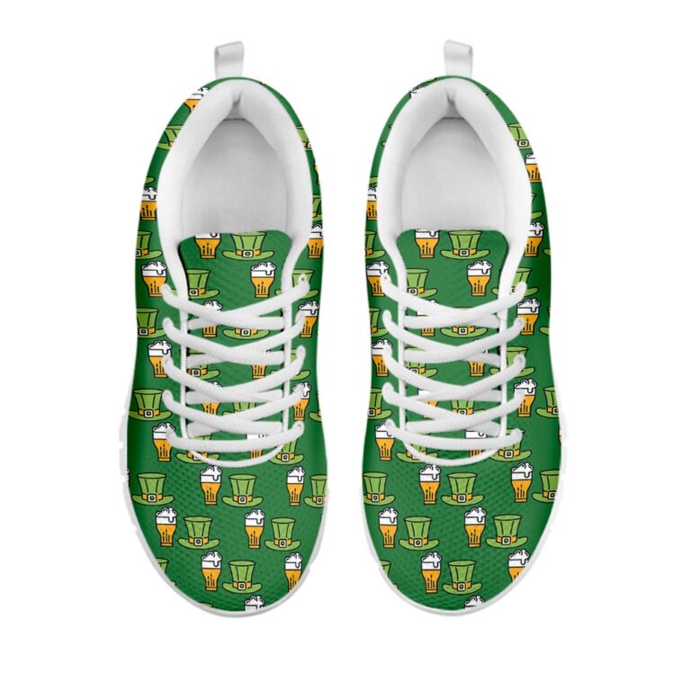 St Patrick's Day Shoes, Cute Shamrock Saint Patrick's Day Print White ...