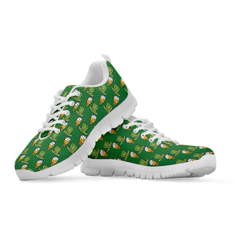 St Patrick's Day Shoes, Cute Shamrock Saint Patrick's Day Print White ...
