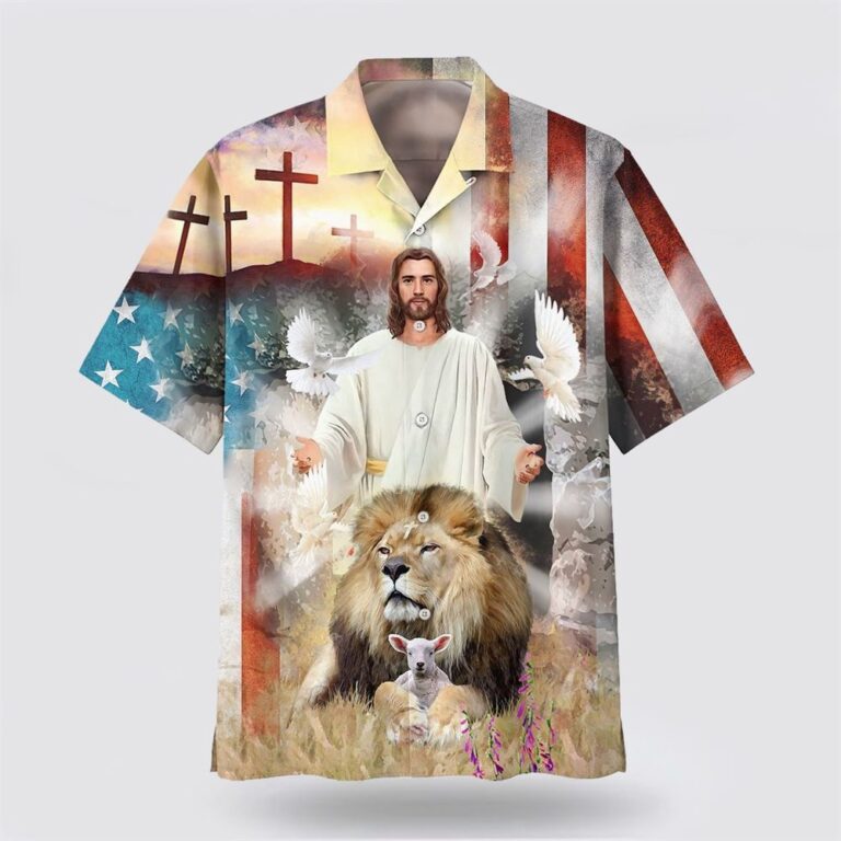 Christian Hawaiian Shirt, Jesus Lion And The Lamb Eagle Hawaiian Shirts ...