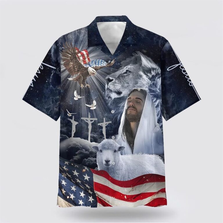 Christian Hawaiian Shirt, Jesus Lion And The Lamb Eagle Hawaiian Shirts ...