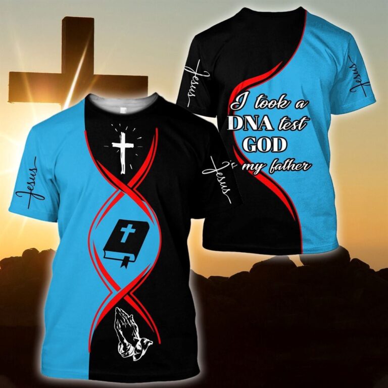Christian Jesus Dna Test Blue And Black Color Jesus Unisexs 3D T-Shirt ...