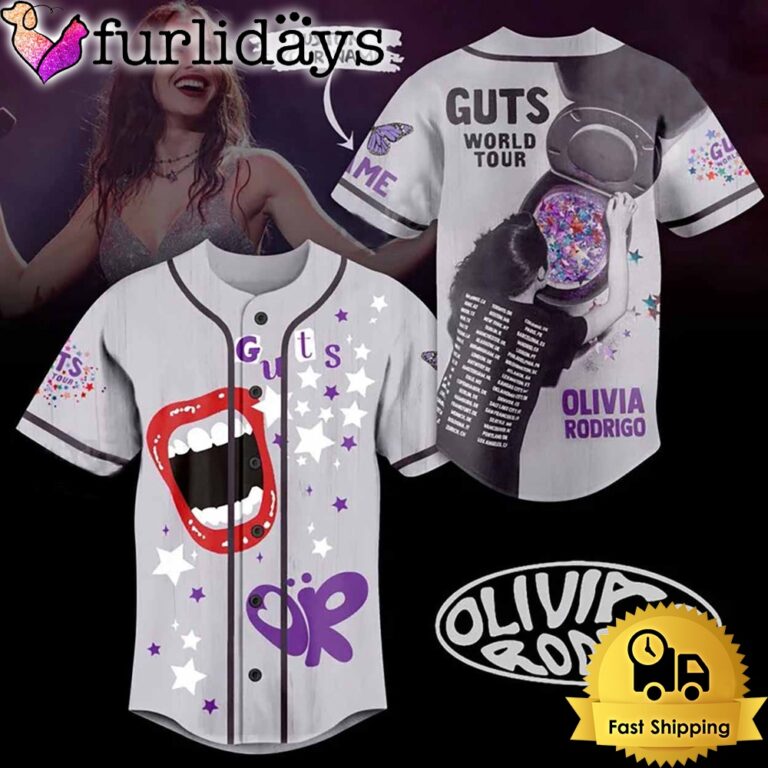 Custom Name Olivia Rodrigo Guts World Tour 2024 Baseball Jersey