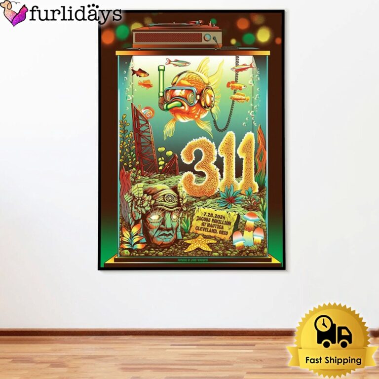 311 Band Live At Jacobs Pavilion Cleveland OH On July 28 2024 Poster Canvas