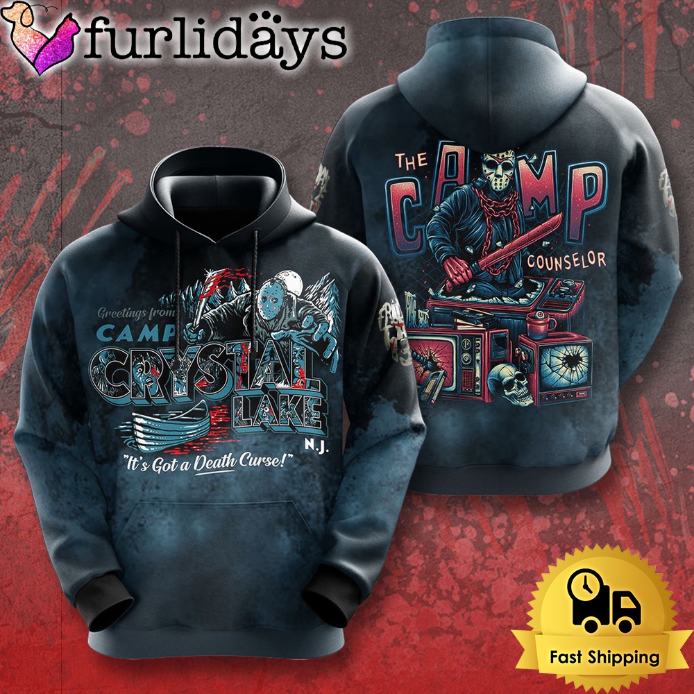 Friday The 13th X Jason Voorhees The Camp Counselor All Over Print Hoodie Friday The 13th X Jason Voorhees The Camp Counselor All Over Print Hoodie