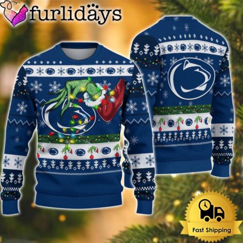 NCAA Penn State Nittany Lions Merry Christmas Grinch Hand Ugly ...