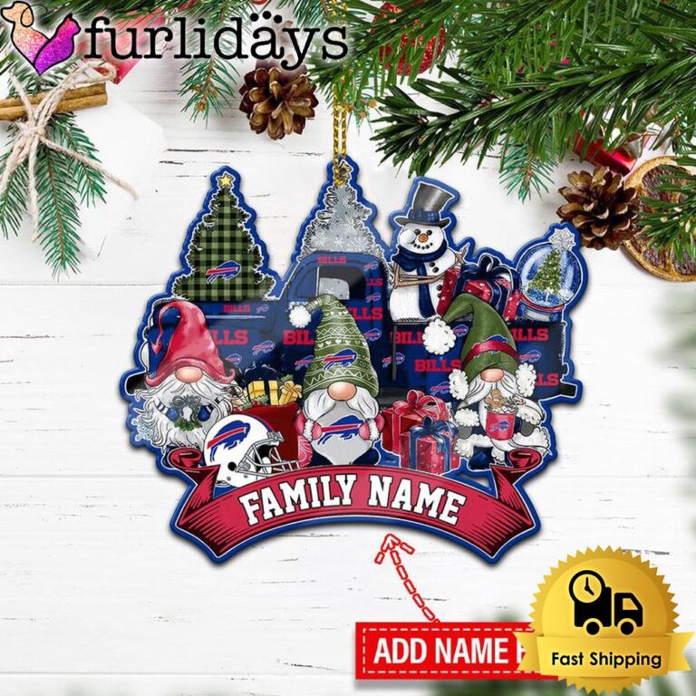NFL Buffalo Bills Santa And Reindeers Logo Team Custom Christmas Ornament