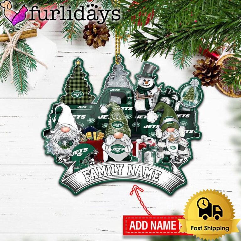 Custom NFL New York Jets Grinch Christmas Ornament