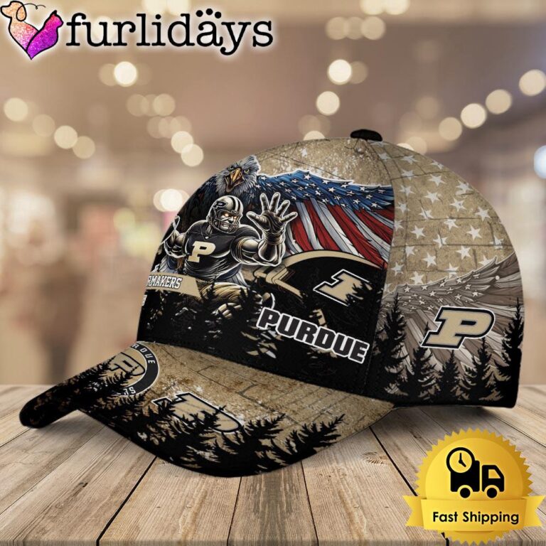 NCAA Purdue Boilermakers Mascot Logo Custom Name Baseball Cap